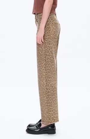 BAYEAS High-waist Straight Leg Print Jeans - Leopard