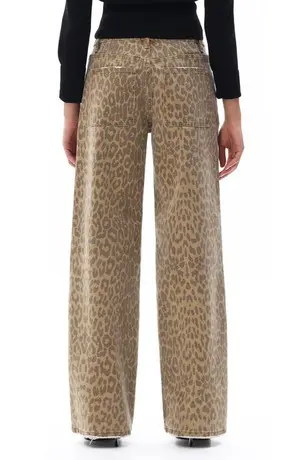 BAYEAS High-waist Wide-leg Jeans - Leopard