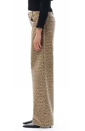 BAYEAS High-waist Wide-leg Jeans - Leopard