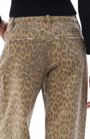 BAYEAS High-waist Wide-leg Jeans - Leopard