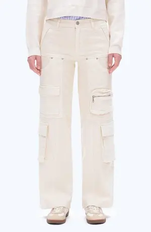 BAYEAS Paneled Wide Leg Cargo Jeans