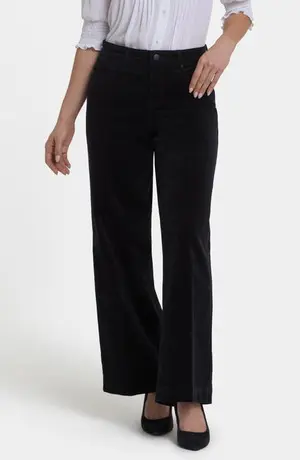 NYDJ Teresa Wide Leg Corduroy Pants - Black