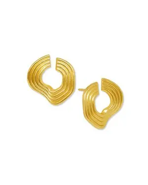 OTTOMAN HANDS Nara Wave Stud Earrings Brass