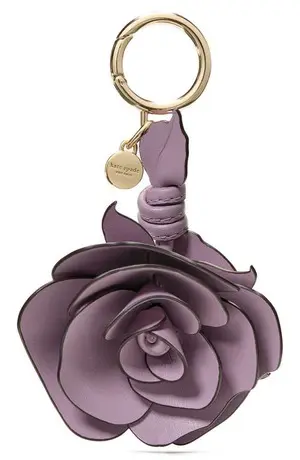 Kate Spade New York Charming Smooth Leather Flower Key Fob - Market Purple