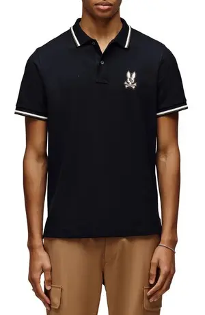 Psycho Bunny Wade Pima Cotton Piqué Polo - Black