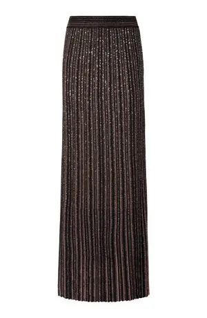 Missoni Striped Knit Maxi Skirt - Black & Brown