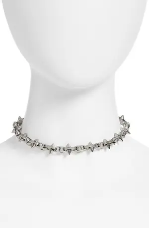 VIDAKUSH Stainless Steel Spike Choker - Silver