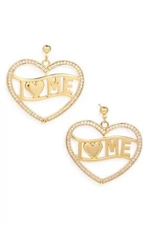 VIDAKUSH I Love Me Drop Earrings - Gold