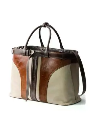 Prada Belted Panelled Tote Bag