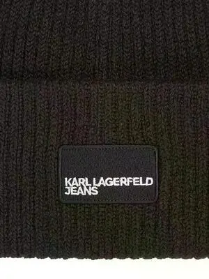 Karl Lagerfeld Logo-patch Ribbed Beanie