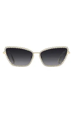 STUART WEITZMAN 53mm Embellished Cat Eye Sunglasses - Light Gold/dark Grey Sf