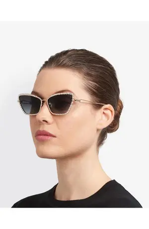 STUART WEITZMAN 53mm Embellished Cat Eye Sunglasses