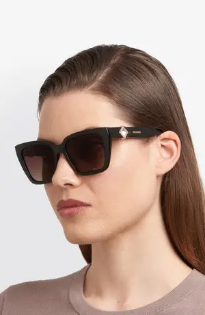 Missoni 54mm Embellished Square Sunglasses - Black/brown Sf