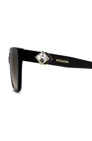 Missoni 54mm Embellished Square Sunglasses - Black/brown Sf