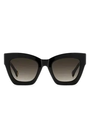 Carolina Herrera 52mm Gradient Cat Eye Sunglasses - Black Marble/brown Sf