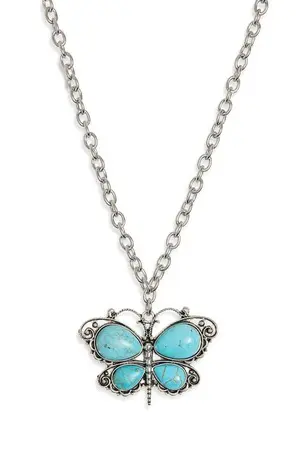 VIDAKUSH Butterfly Pendant Necklace - Silver