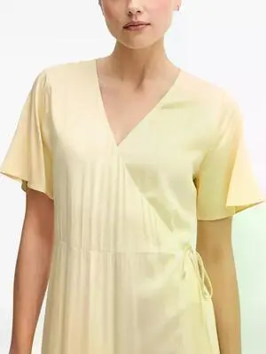 Gant Ruffled-sleeve Asymmetrical Wrap Dress