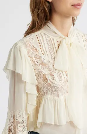 LoveShackFancy Farah Ruffle Detail Button-up Shirt