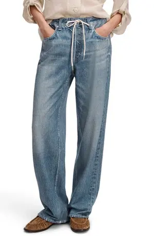 Rag & Bone Rb Miramar Pull-on Wide Leg Cotton Terry Sweatpant Jeans - Ellis