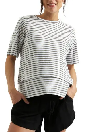 RIPE MATERNITY Claudette Nursing Tee - White/olive