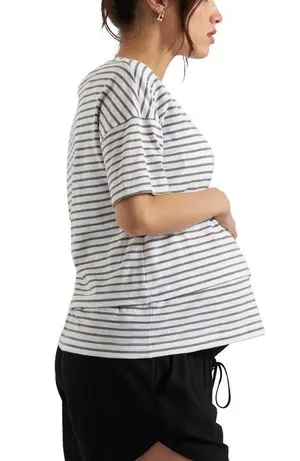 RIPE MATERNITY Claudette Nursing Tee - White/olive