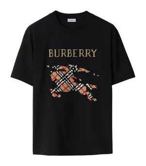 Burberry Check Ekd-print T-shirt - Black