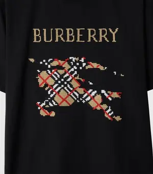 Burberry Check Ekd-print T-shirt - Black