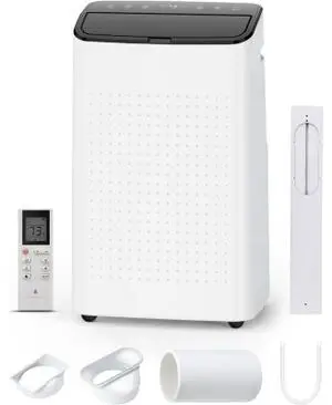 GAOMON 14000 Btu Portable Air Conditioner 3 In 1 Cooling Unit 48db Ultra Quiet Window Kits With Drainage Pipe Remote Control Top Cover