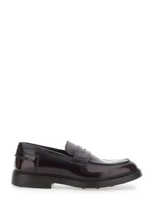 DOUCAL'S Smooth Leather Slip-On Loafers - Red