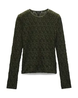 Rag & Bone Ellie Lace Long Sleeve Tee - Army