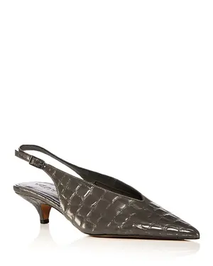 Aqua Gabby Pointed Toe Slingback Pumps - Natural Snake