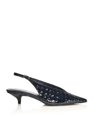 Aqua Gabby Pointed Toe Slingback Pumps