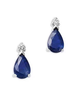 Bloomingdale'S Sapphire And Diamond Stud Earrings - Blue/white