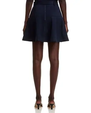 STELLAH Faux Suede Mini Skirt - Midnight