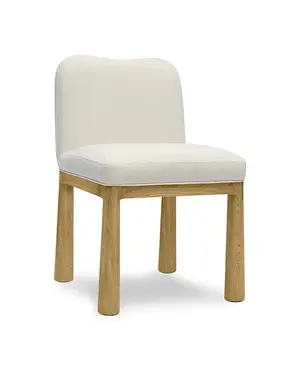 TOV FURNITURE Tiara Velvet Oak Dining Chair - White