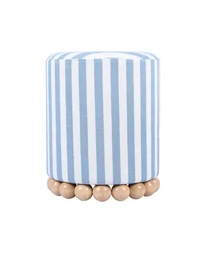 TOV FURNITURE Dex Striped Linen Ottoman