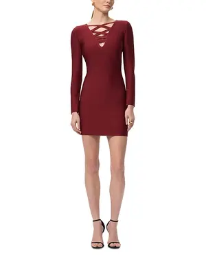 Herve Leger Tabitha Mini Dress - Cabernet