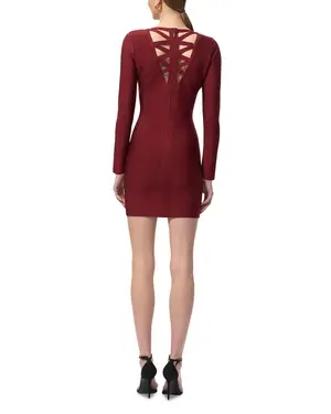 Herve Leger Tabitha Mini Dress - Cabernet