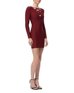 Herve Leger Tabitha Mini Dress - Cabernet