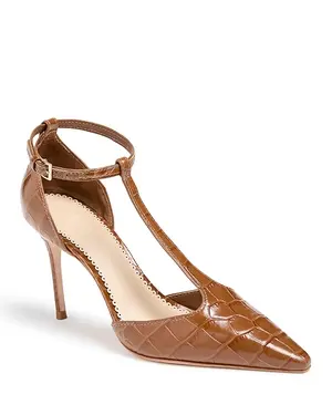 Cinq À Sept Clara T-strap Leather Pumps - Toffee