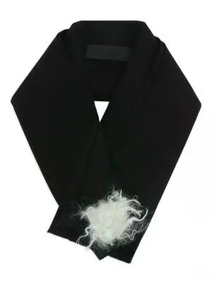 MARIA CALDERARA Faux-fur Embellished Neck Scarf - Black
