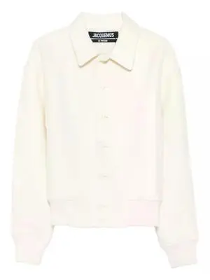 Jacquemus Felt Wool Bomber Jacket - White