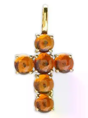 WE BY WHITEBIRD 18k Yellow Gold Ismène Cross Carnelian Pendant - Orange