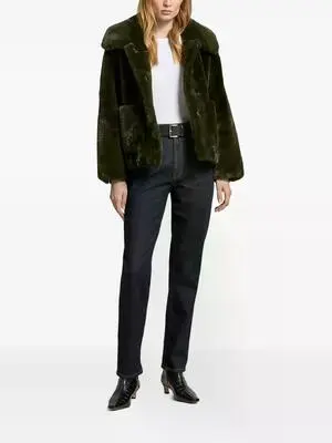 JAKKE Patch Pockets Faux-fur Coat