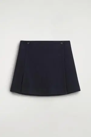 Cos Boiled Merino Wool Mini Skirt - Navy