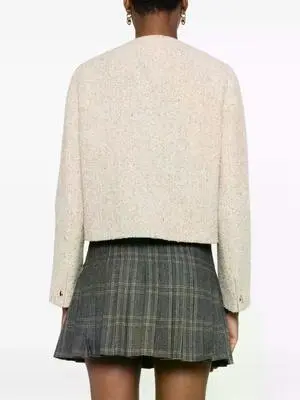 Maje Buttoned Cropped Tweed Jacket