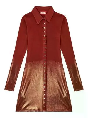 DIESEL Metallic-effect Mini Shirt Dress