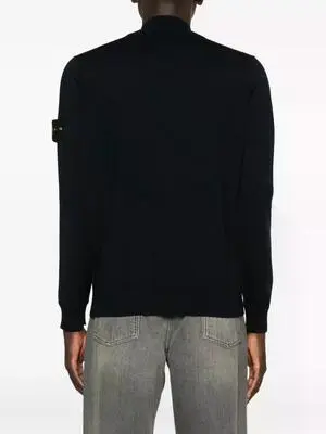 Stone Island Half-zip Sweater With Logo Patch - Blue