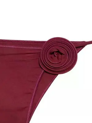 LA REVECHE Rose-embellished Triangle Bikini - Red