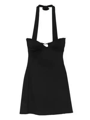 LA REVECHE Halter-neck Mini Dress - Black